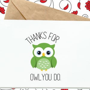 Thanks for Owl You Do Thank You Card, Greeting Card, Cute Card, for ...