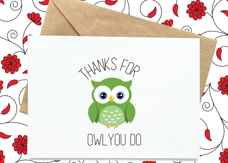 Thanks for Owl You Do Thank You Card, Greeting Card, Cute Card, for ...