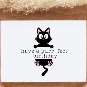 Funny Cat Birthday Card: Purr-fect Greeting for Cat Lovers - Etsy