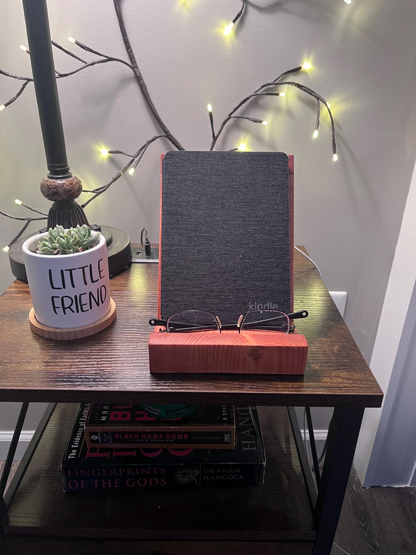 Handcrafted Rustic Wooden Book Stand: Hands-free Cookbook & Tablet ...