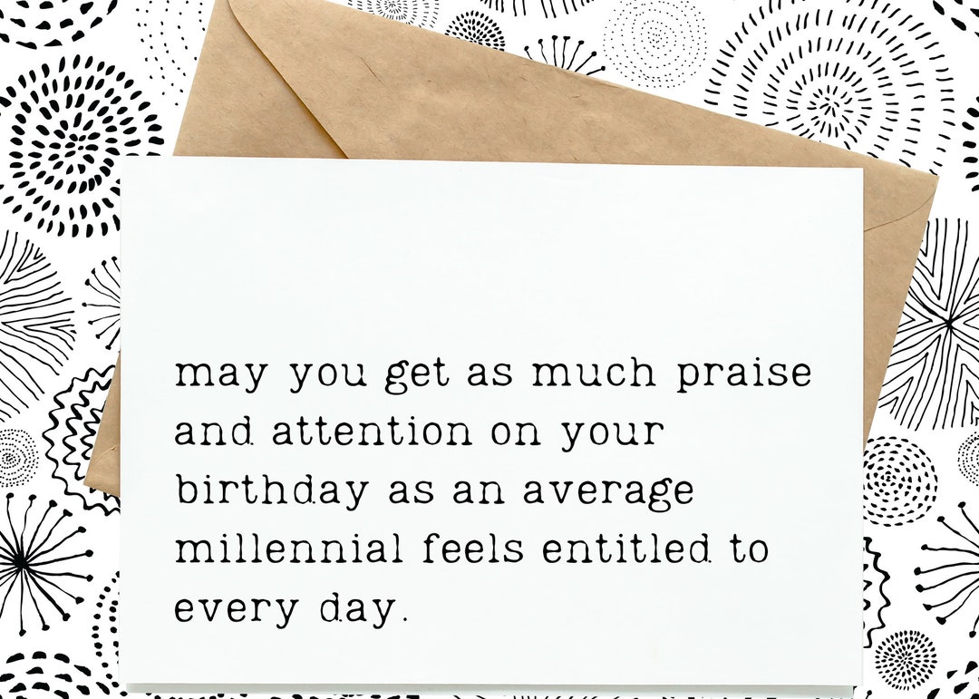 Funny Millennial Birthday Card: Humorous Greeting Card - Etsy