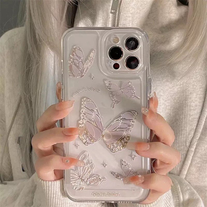Upgrade Your Style With Our Butterfly Crystal Clear Case for - Etsy UK