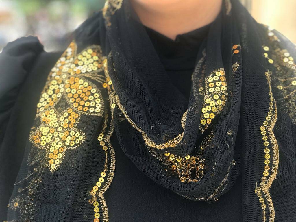 Luxury Gold Sequin Shawl,party Evening Balls,black and Gold Lace Scarf ...