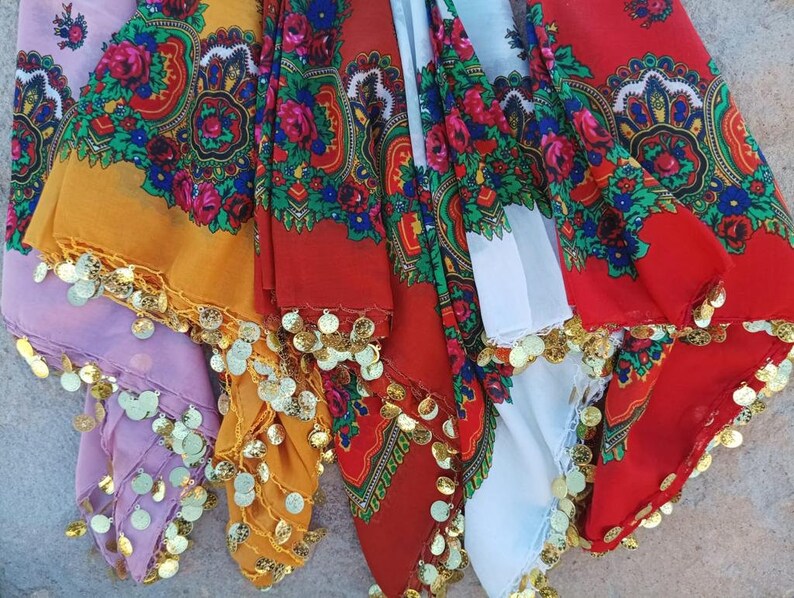Kurdish Sequin and Scarf, Ethnic Scarves, Local Shawl - Etsy