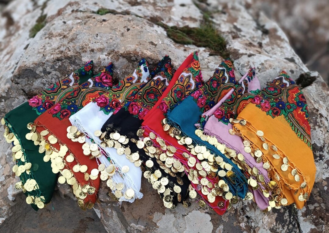 Kurdish Sequin and Scarf, Gift Gör Lover, Ethnic Scarves, Local Shawl ...