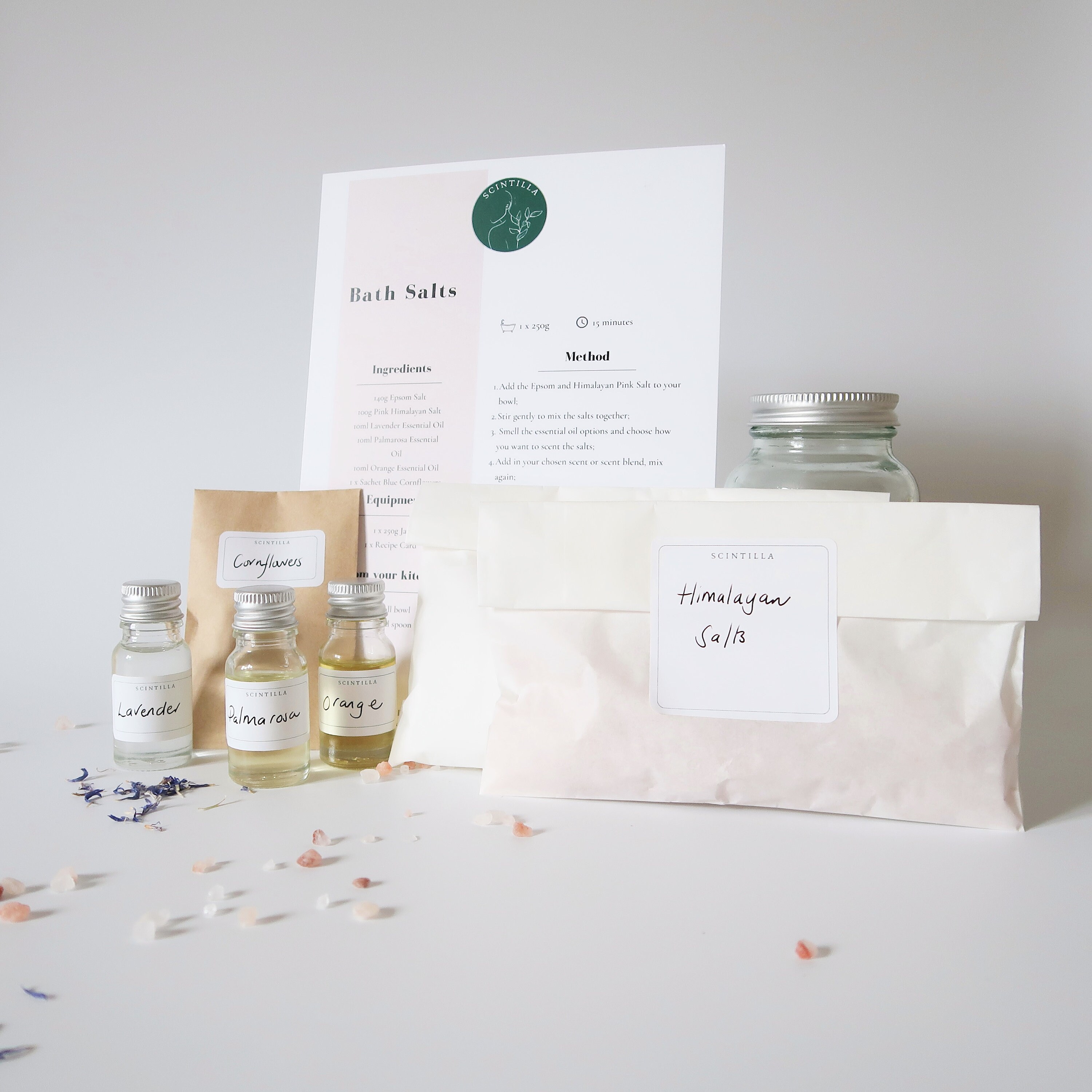 DIY Natural Bath Salts Kit Make Your Own Skincare Plant-based, Vegan ...