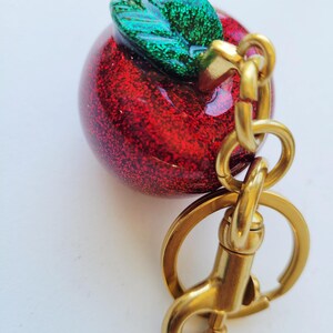 Sparkling Red Apple Bag Charm, Keychain for Purse, Handbag Accessory - Etsy