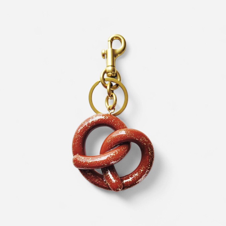 Pretzel Bag Charm | Keychain for Bags and Backpacks | Snack Lover Gift ...