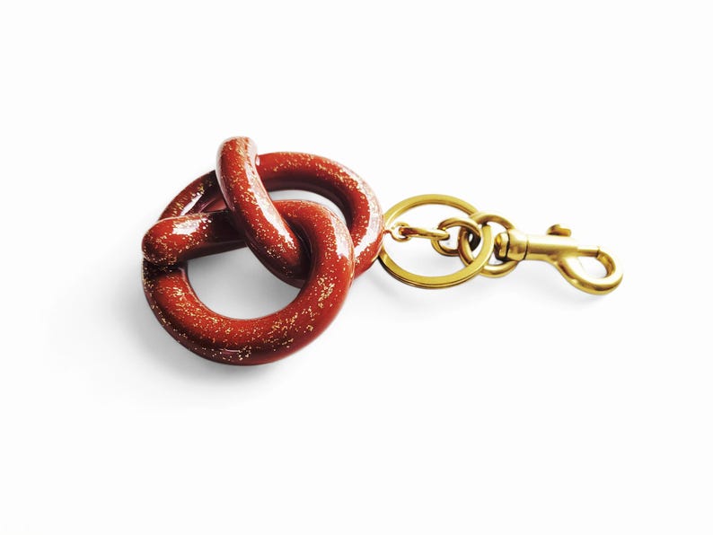 Pretzel Bag Charm | Keychain for Bags and Backpacks | Snack Lover Gift ...