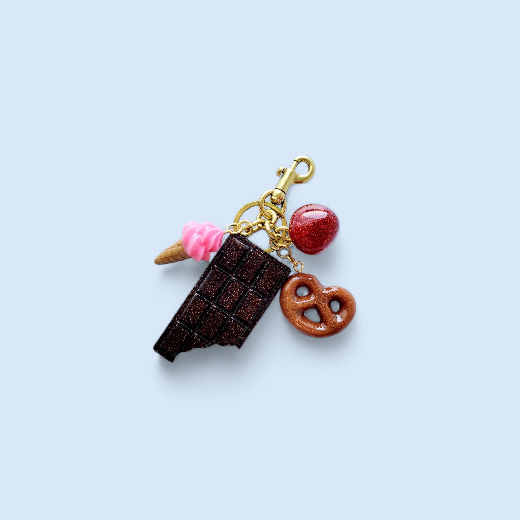 Sweet Treats Bag Charm: Chocolate Bar, Pretzel, Cherry, Ice Cream - Etsy