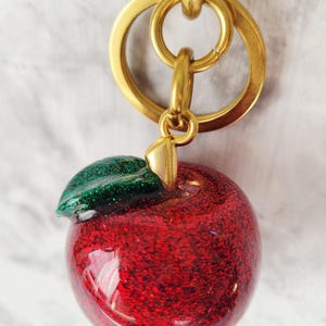 Sparkling Red Apple Bag Charm, Keychain for Purse, Handbag Accessory - Etsy
