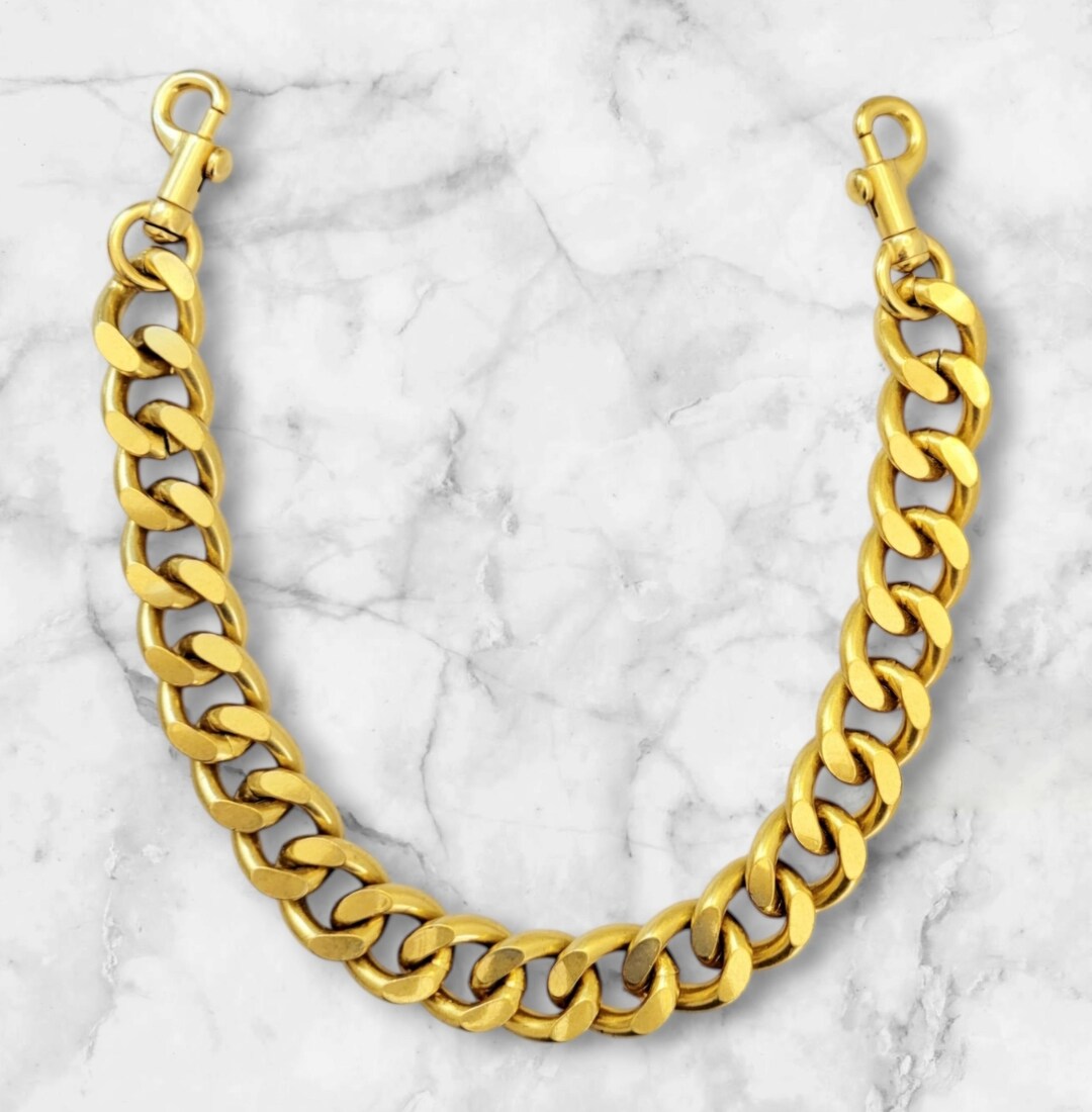 Chunky Metal Bag Chain, Antique Gold Purse Strap Accessory, Shoulder ...