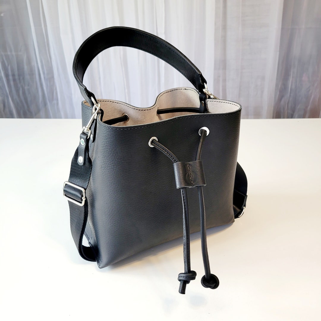 Bucket Bag, Bucket Style Bag, Drawstring Bag, Shoulder Strap Bag, Wrist ...