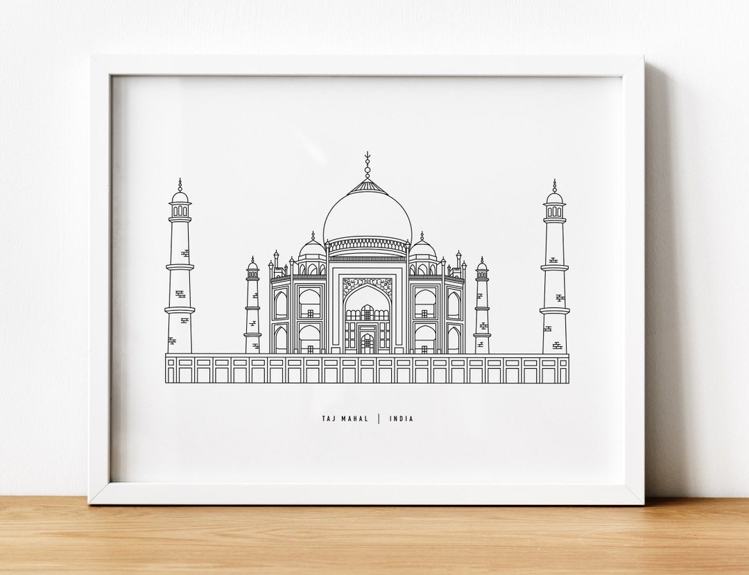 Buy Taj Mahal Art Print, Taj Mahal Instant Download, Printable Home ...