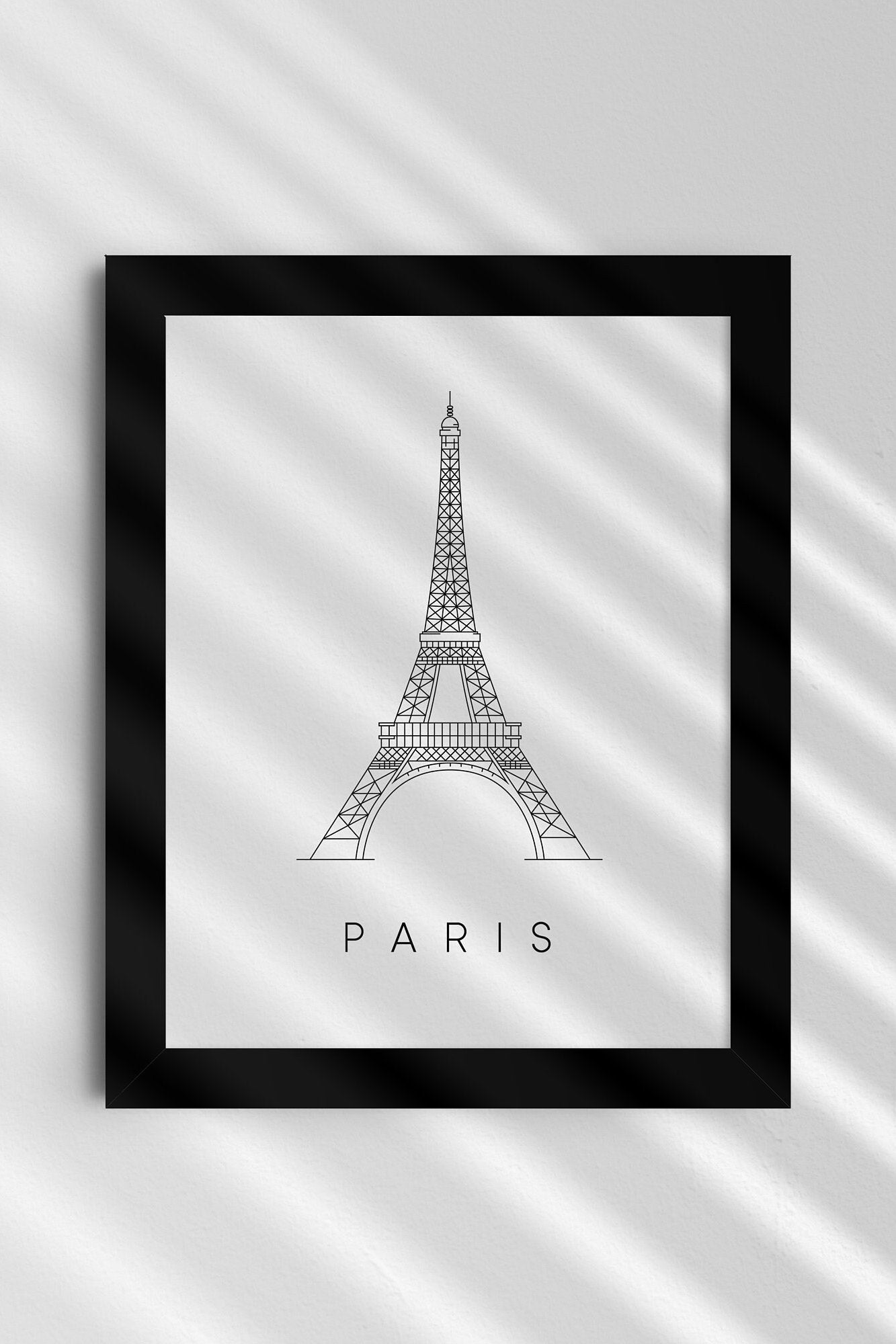 Eiffel Tower Line Art, Eiffel Tower PRINTABLE Art, Printable Paris Art ...