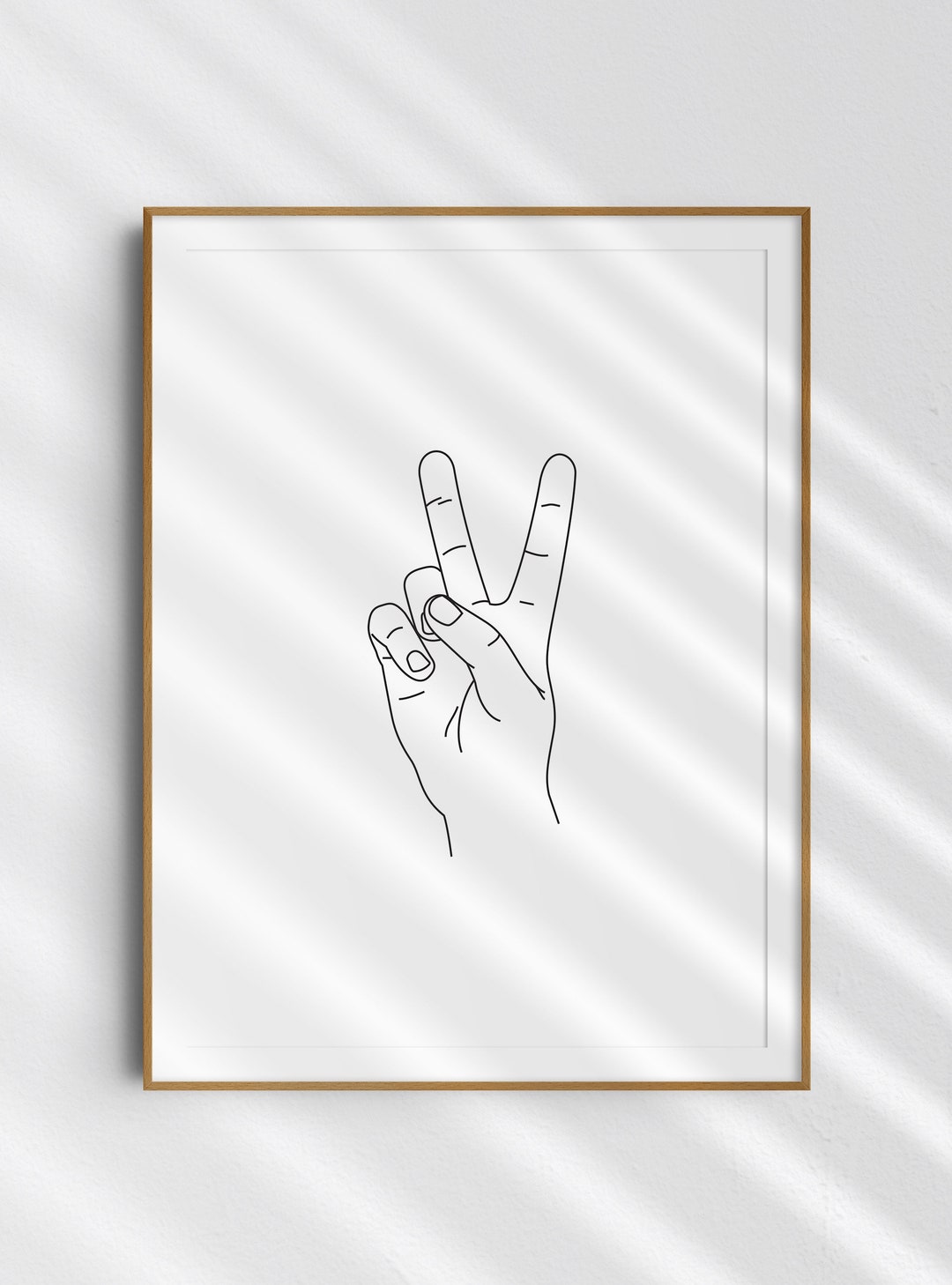 Peace Sign Art Print, Peace Sign Instant Download Printable,hand Art ...