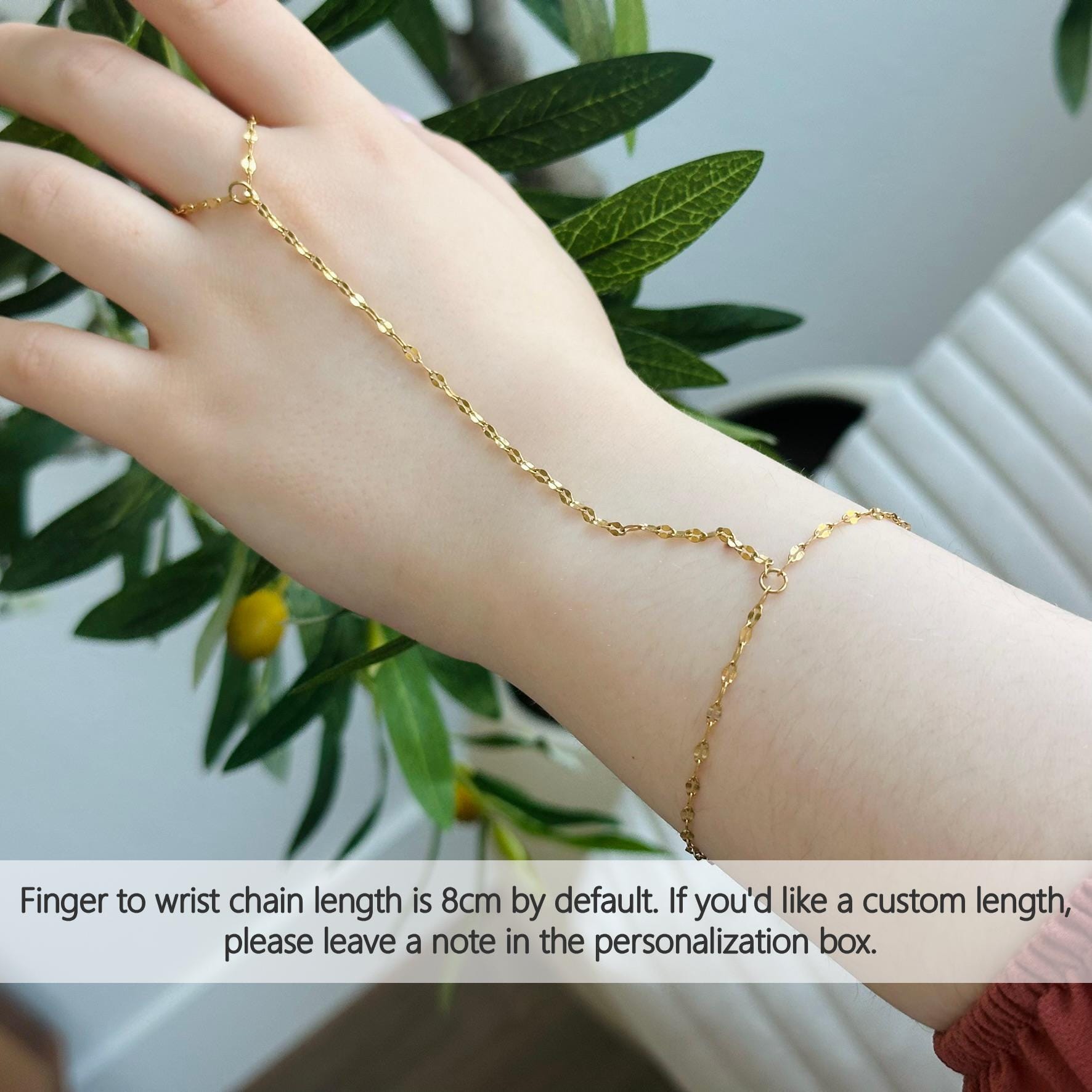 Lip Hand Chain Bracelet, Gold Finger Chain Bracelet, Minimalist Slave ...