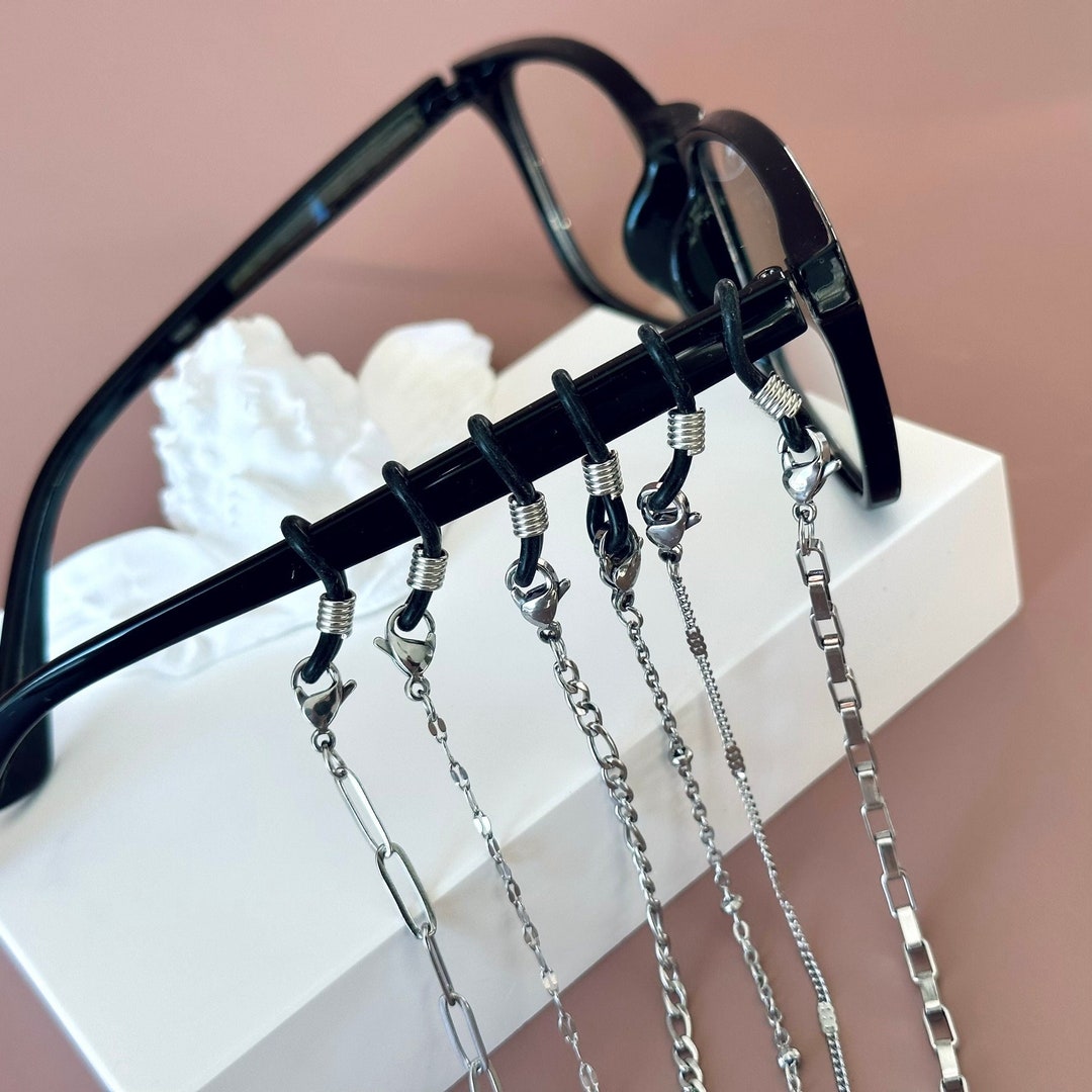 SILVER Sunglasses Chain Holder • Anniversary Gift • Mask Holder Chain ...