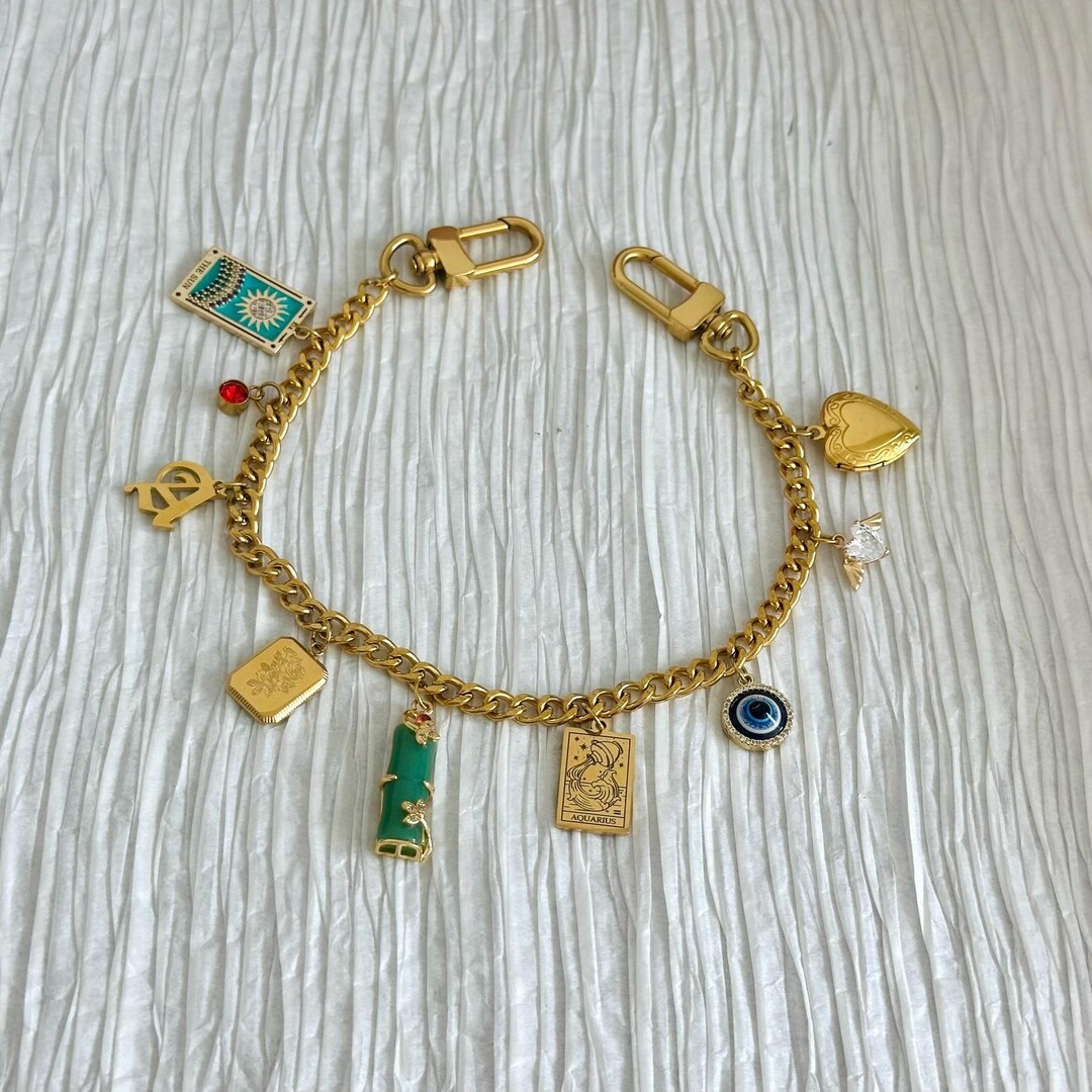 Gold Filled Purse Chain • Multi Charm Handbag Chain • Personalized Bag ...