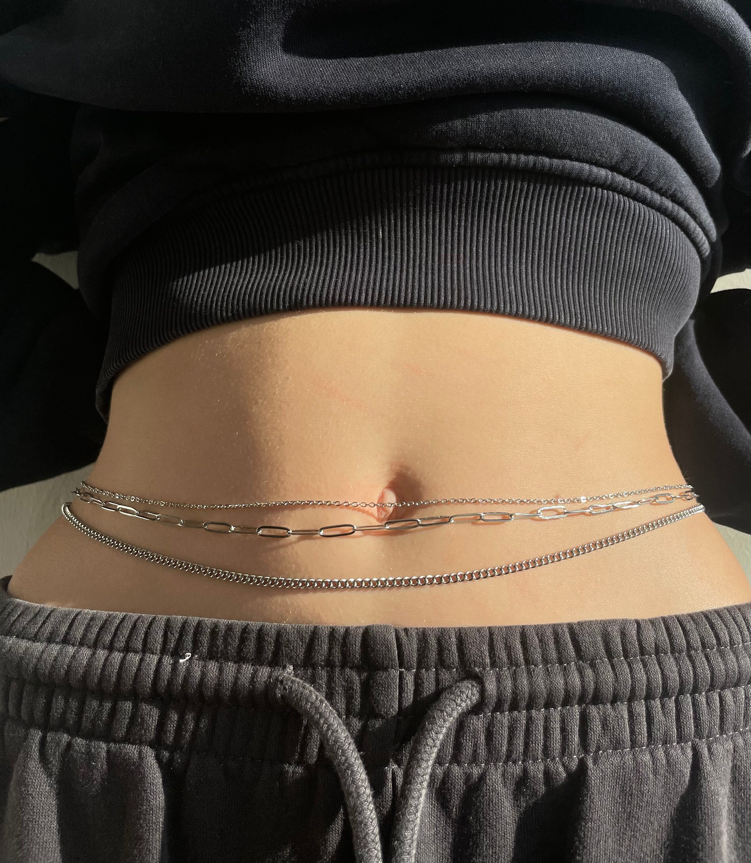SILVER Body Chain • Summer Gift for Her • Layered Waist Chain • Dainty ...