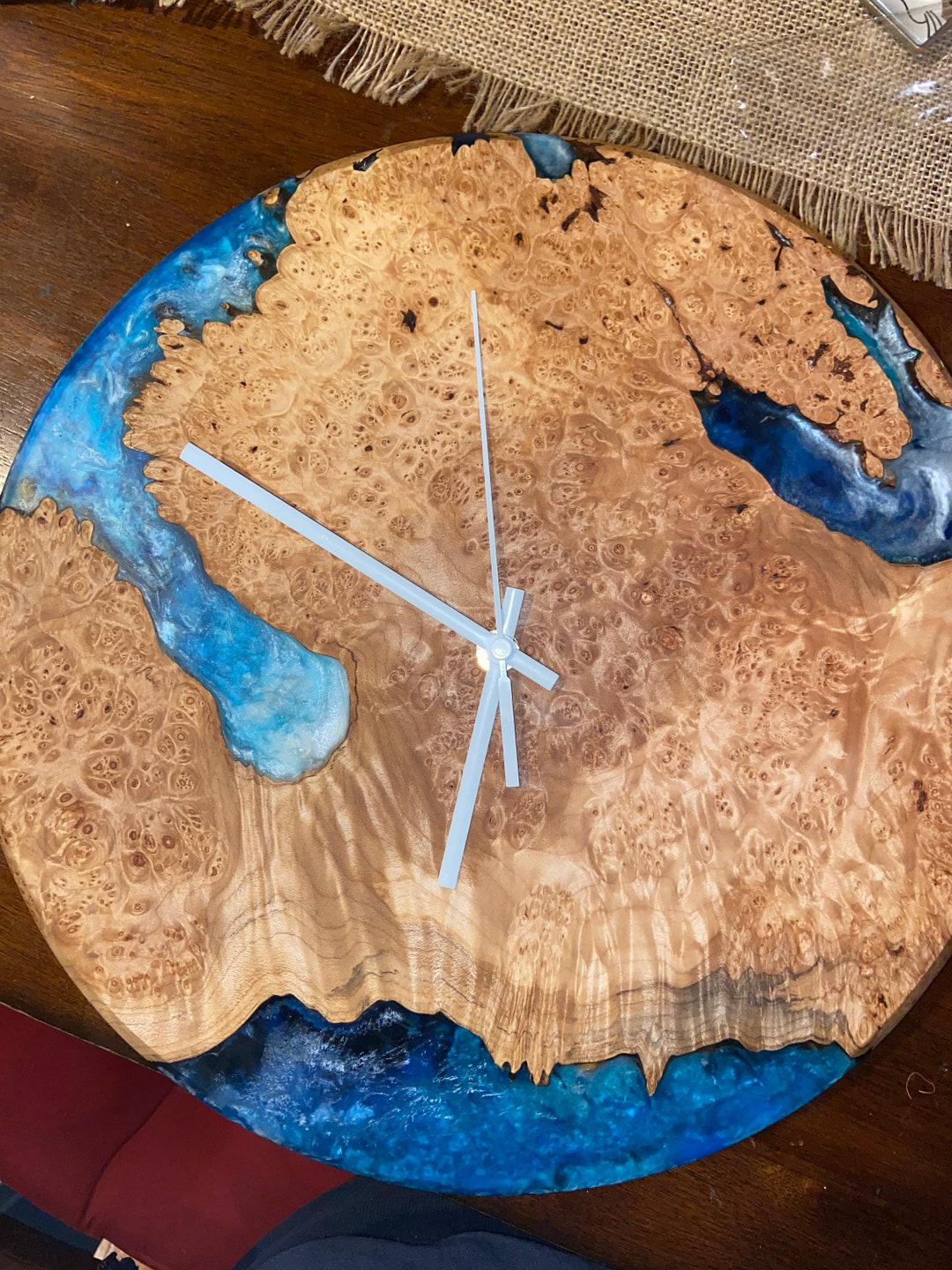Live Edge Epoxy- 14 Inch Clock - Etsy