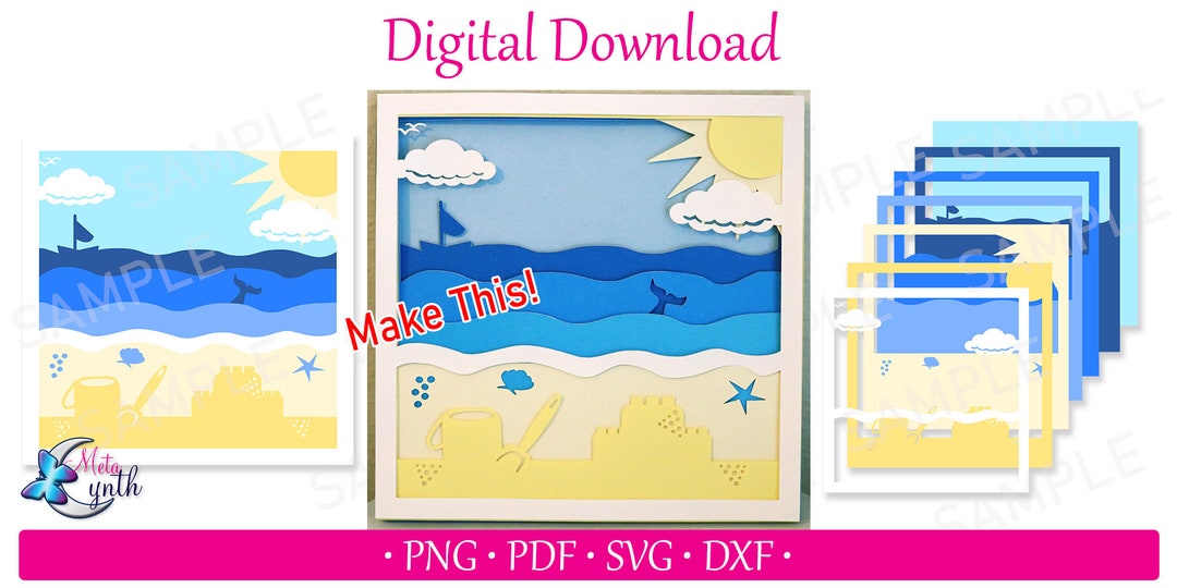 Summer Beach Scene Layered Shadowbox - Etsy