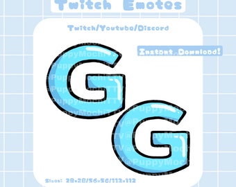 Blue GG Emote for Twitch, Streaming - Etsy