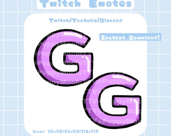 Purple Pixelated GG Twitch Emote - Etsy