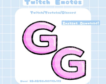 GG Emote for Twitch Discord / Pink Kawaii GG Emote - Etsy