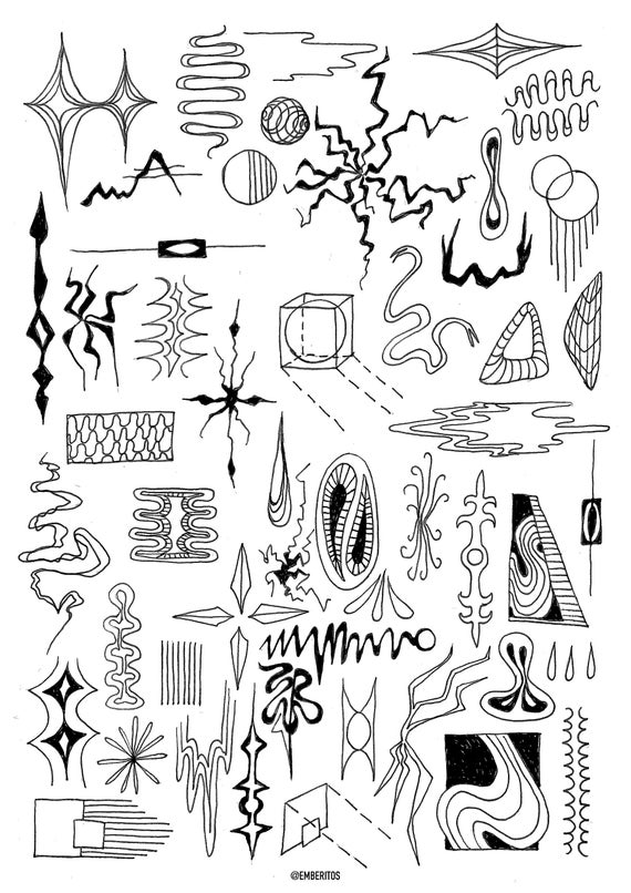 Stick & Poke Flash Sheet Abstract 2 - Etsy
