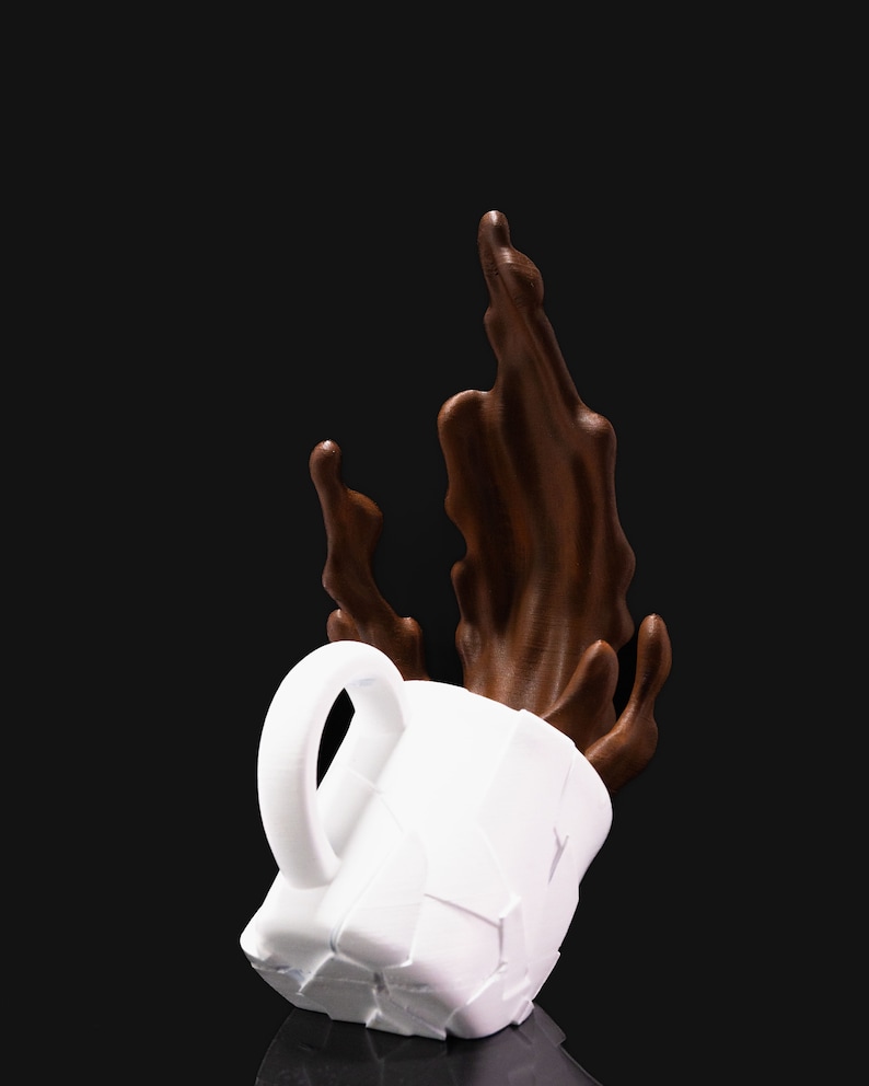Falling Coffee Cup Decoration | Spilling Coffee Mug | Optical Illusion ...