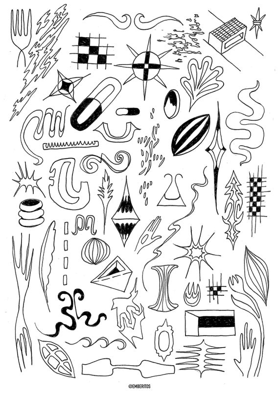 Hand Poke / Stick & Poke Flash Sheet Abstract 1 | Etsy