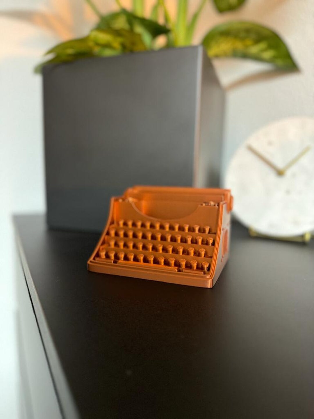 Personizable Retro Typewriter Sticky Note Holder | Vintage Copper Desk ...