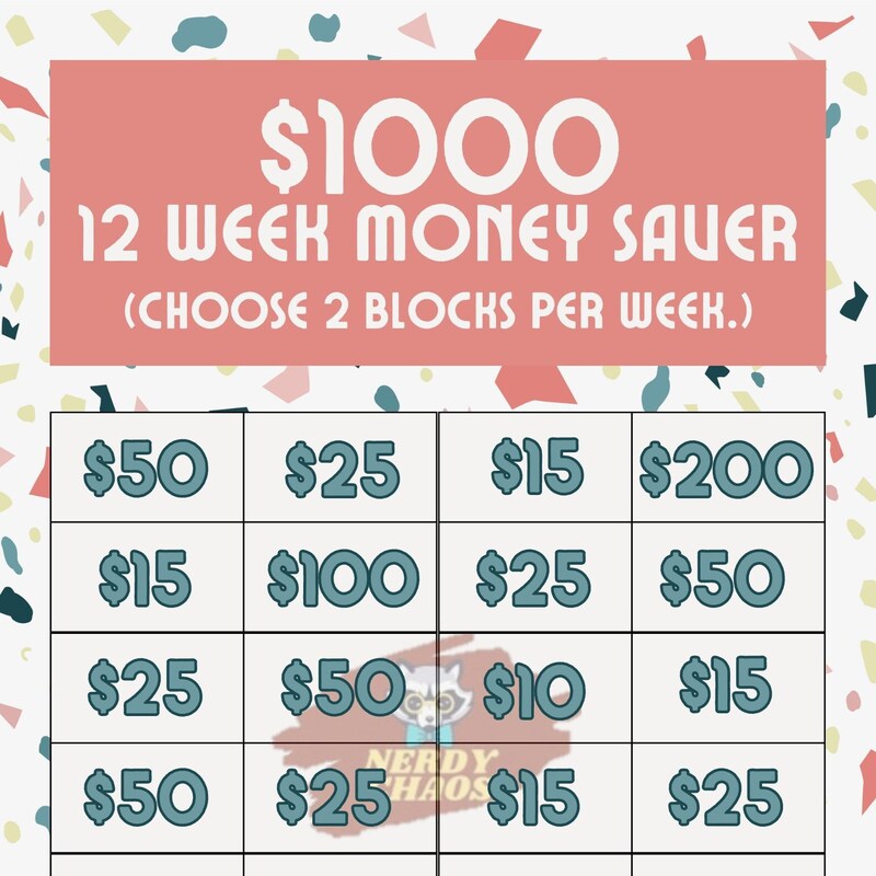 1000 Envelope Challenge Template - Etsy