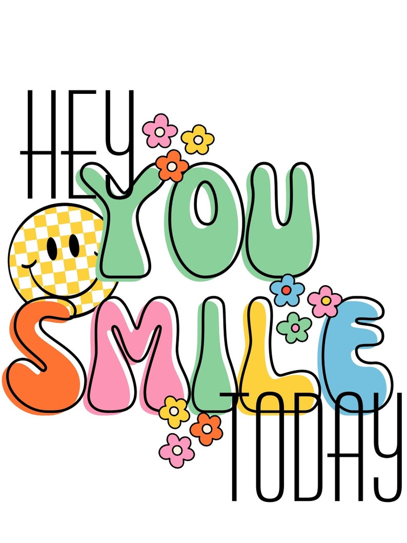 Smile Face Retro Design: PNG, SVG, JPEG (digital Design Download) - Etsy