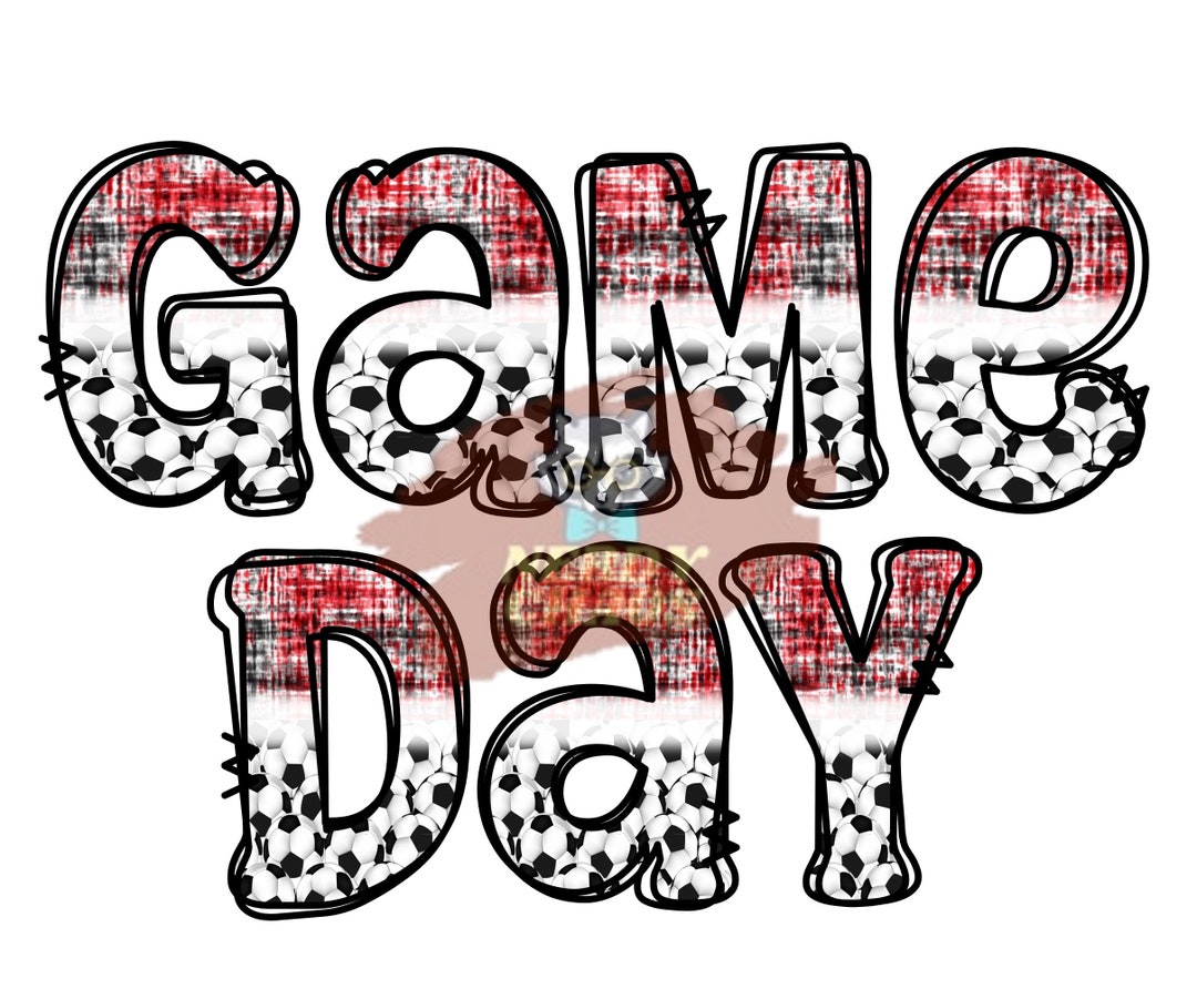 Game Day Soccer Red Black Design: PNG, SVG (digital Download) - Etsy