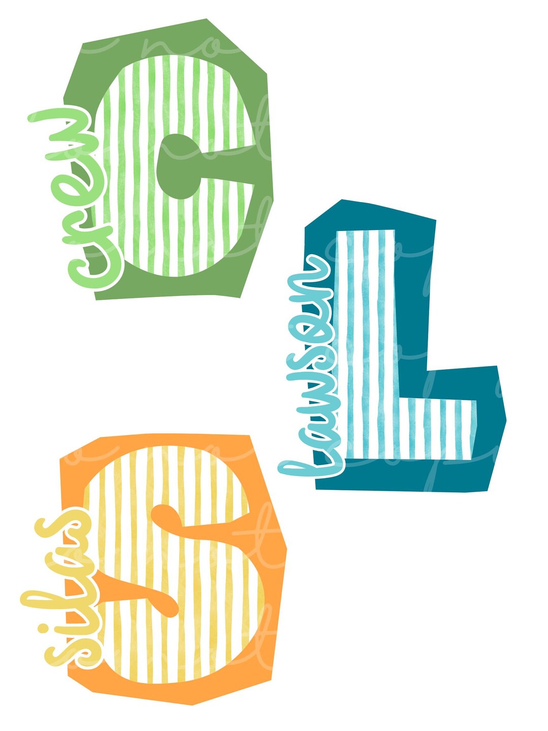 Geometric Block Initial Name Design Initial Design Name Design Digital ...