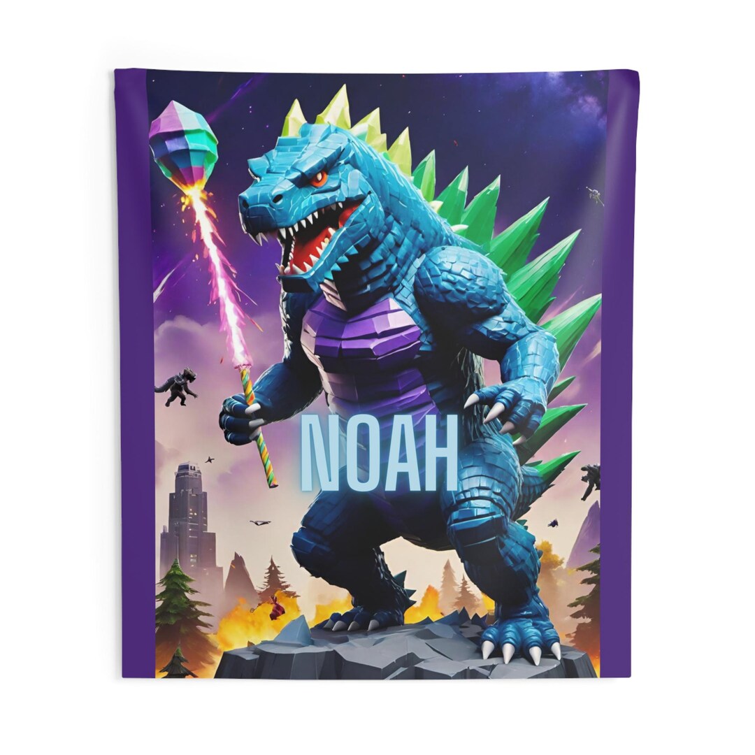 Gamer Godzilla Tapestry: Personalized Video Game Wall Art - Etsy