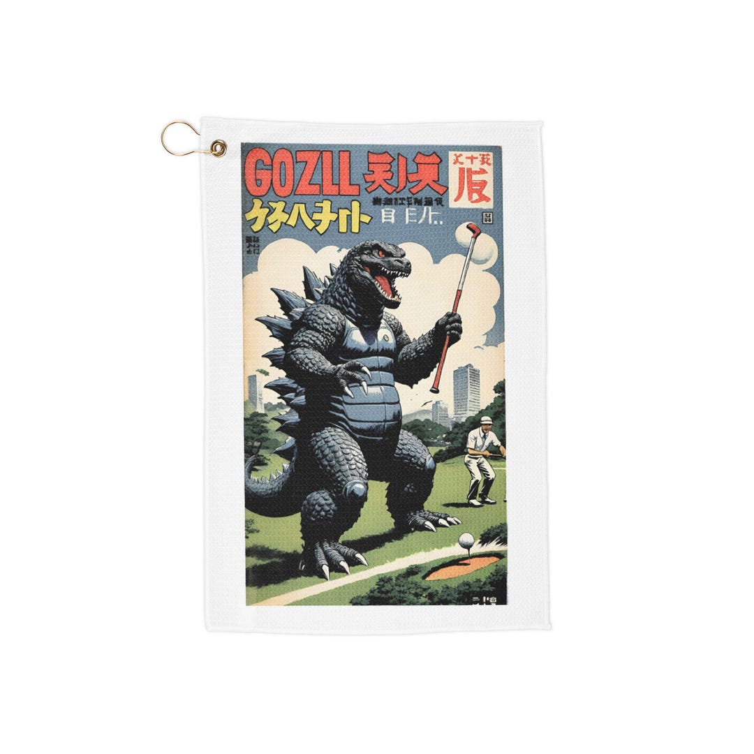 Vintage Godzilla Golf Towels, Fun Golf Accessories, Unique Golfer Gift ...