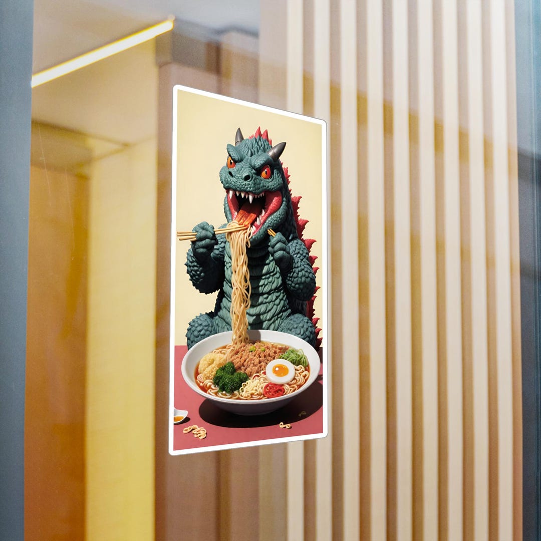 Godzilla Ramen Vinyl Decal: Water & Scratch Resistant Sticker - Etsy