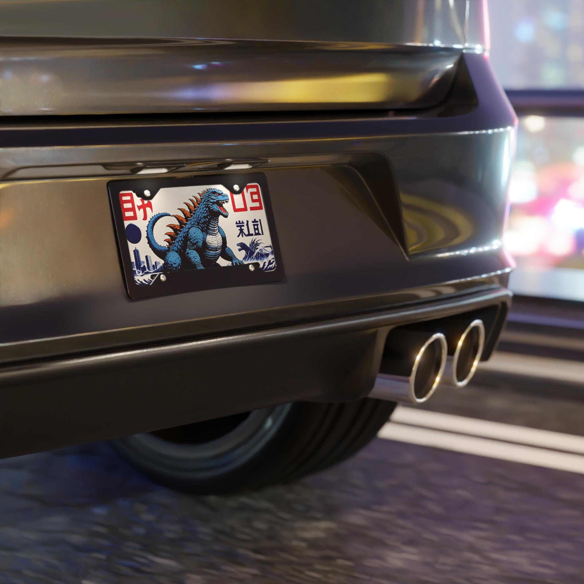 License Plate, Vintage Japanese Kaiju Godzilla Figure Art Gift for ...