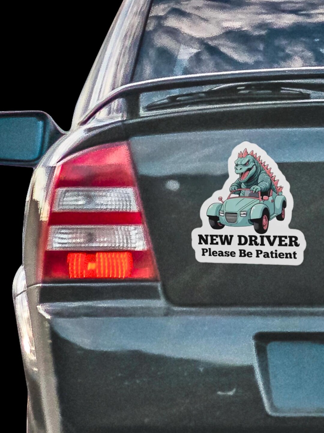 Funny Car Magnets: New Driver & Godzilla Stickers - Etsy