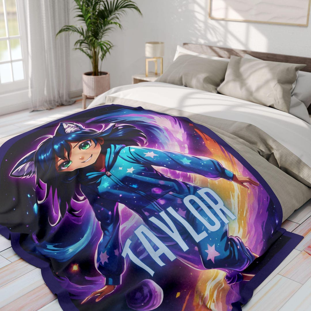 Personalized Aphmau Fleece Blanket, Personalized Soft Anime Gamer Gift ...