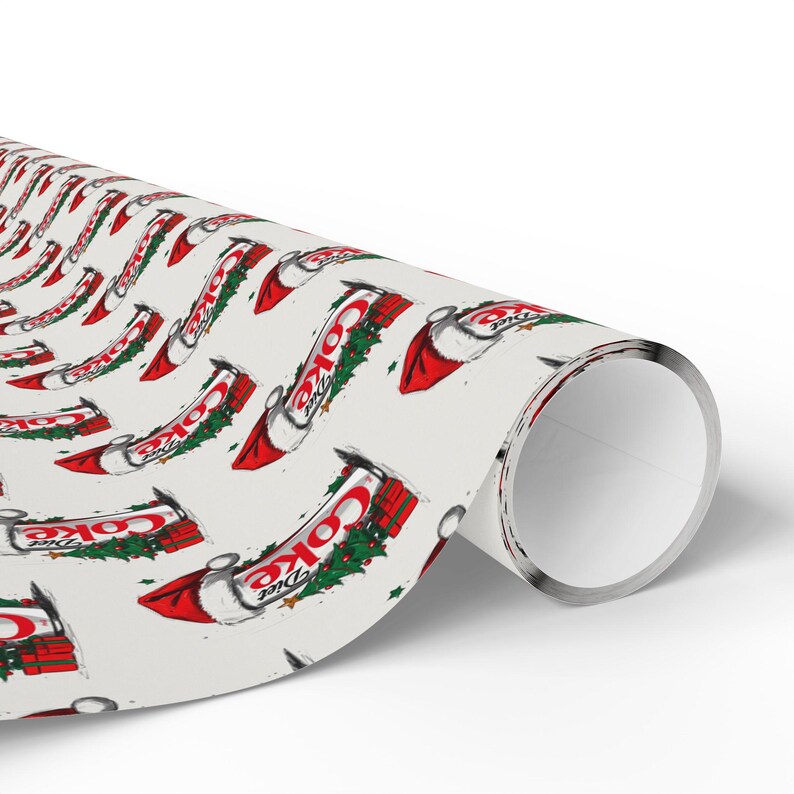 Wrapping Paper, Diet Cola Christmas Gift Wrap, Diet Soda Can Beverage ...