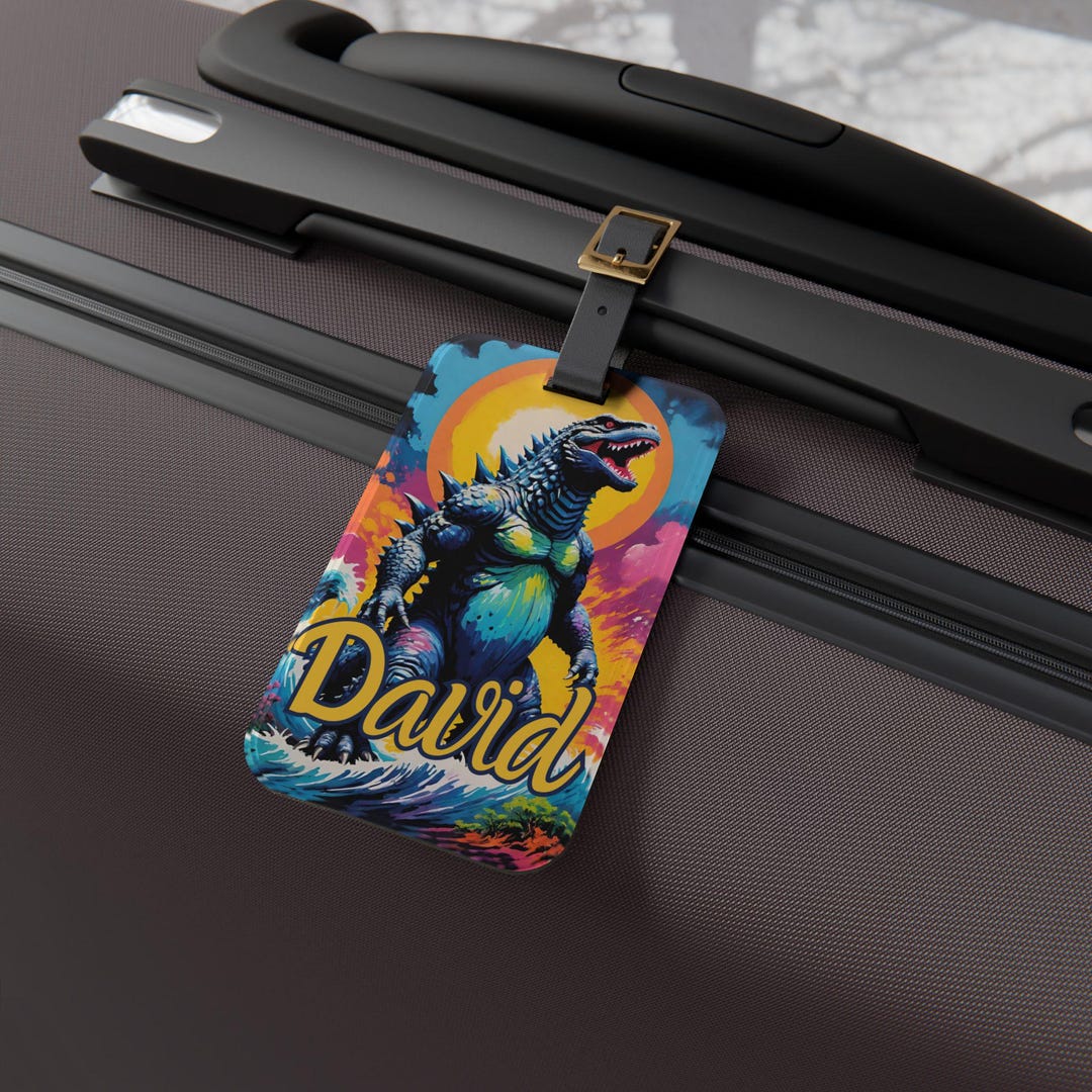Personalized Godzilla Luggage Tag, Custom Travel Gift, Personalized ...