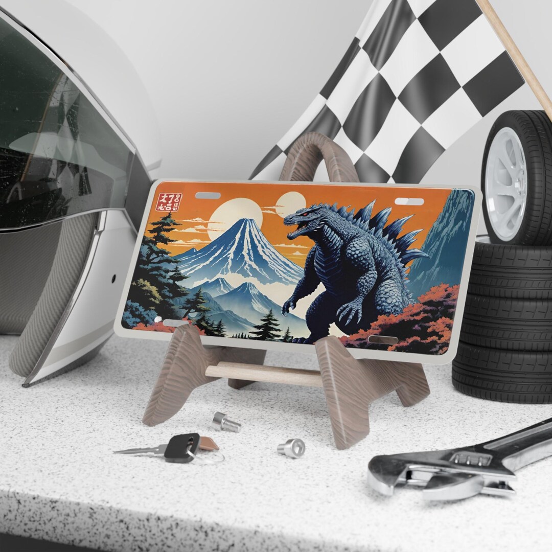 Vanity Plate, Vintage Godzilla Art, Comic Book Gift, New Driver ...