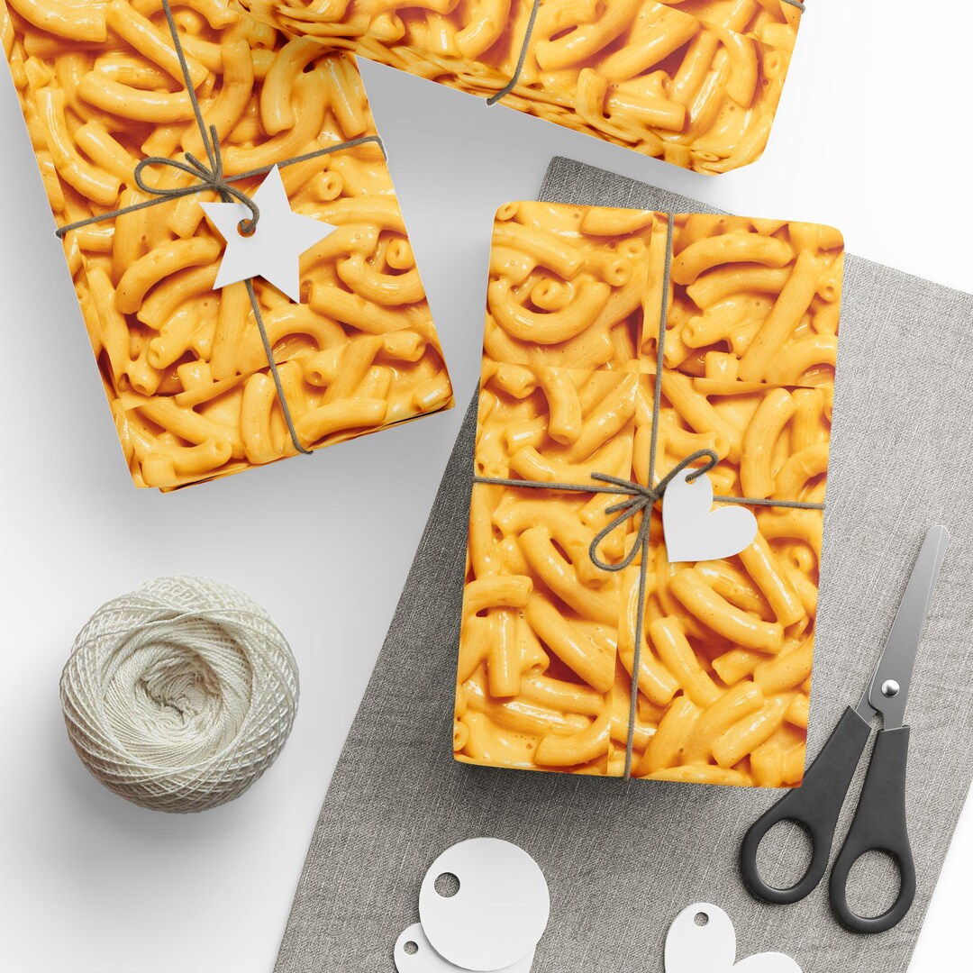Gift Wrap, Mac and Cheese Wrapping Paper, Funny Birthday Christmas ...
