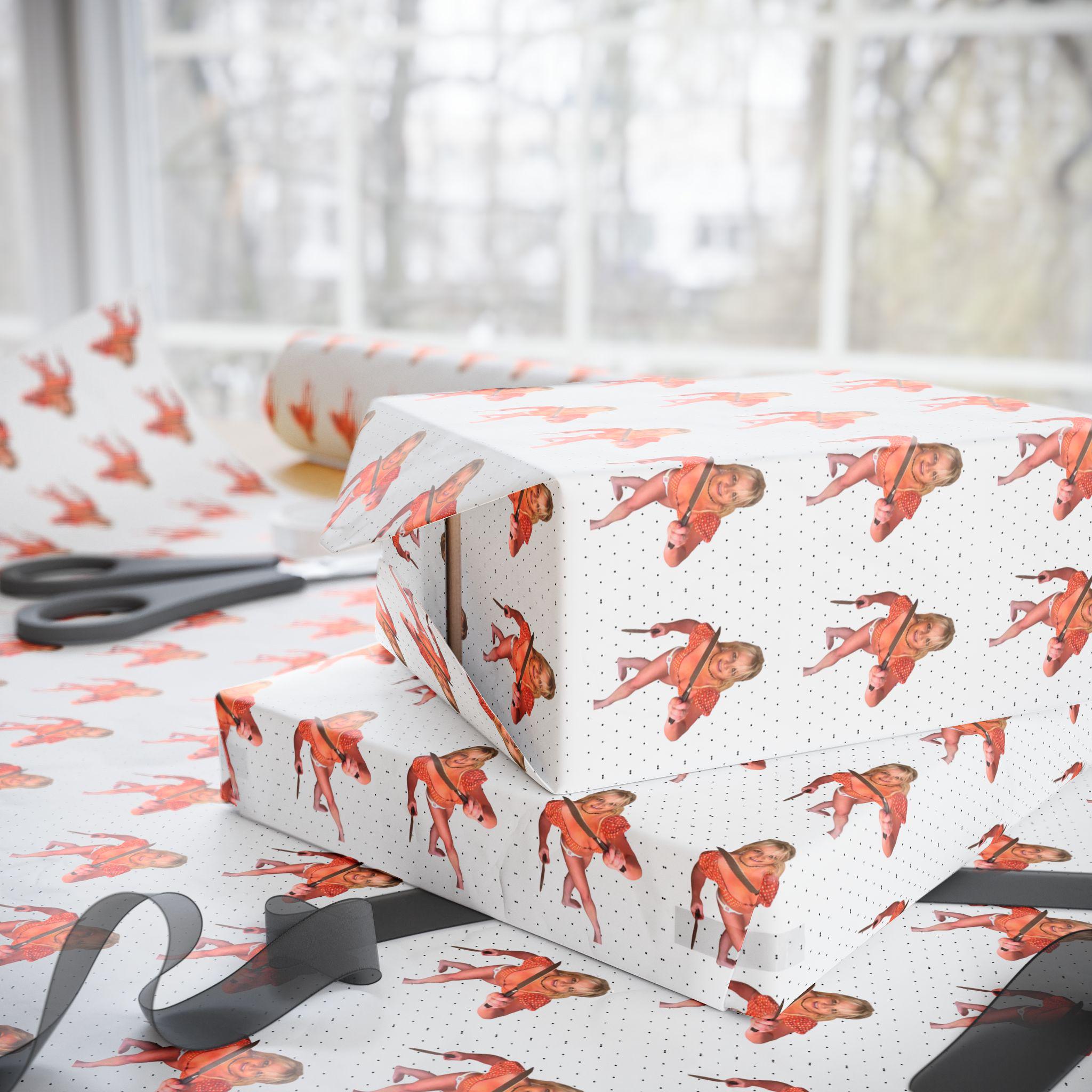 Fun Britney Knife Wrapping Paper, Any Occasion, Britney Birthday ...