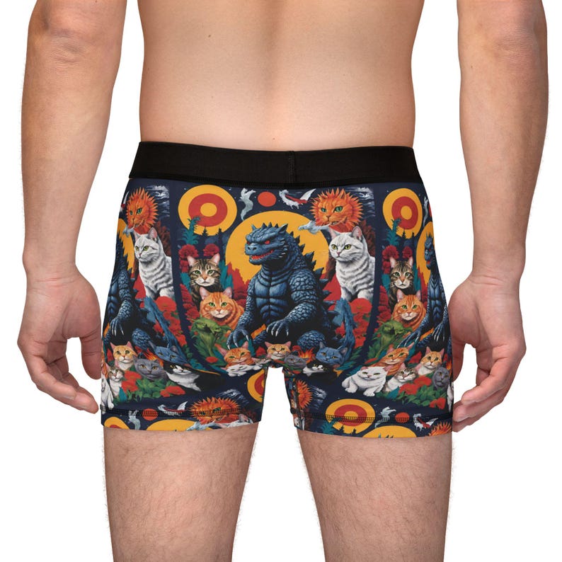 Best Godzilla Cat Men's Boxers, Anime Cat Dad Underwear, Cute Cat Mom ...