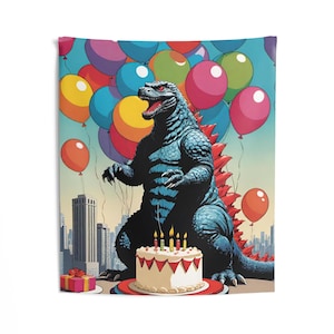 Cool Fun Godzilla Birthday Decoration, Godzilla Birthday Photo Backdrop ...